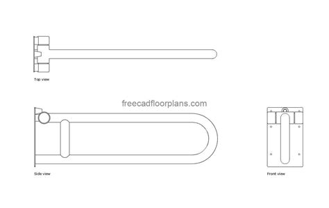 Swing Up Grab Bar Free Cad Drawings