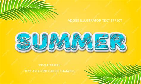 Premium Vector | Summer text effect.