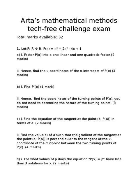 Foundation Maths Questions Arta S Mathematical Methods Tech Free