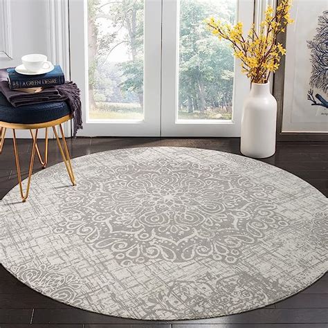 Lahome Vintage Medallion Round Rugs 6ft Washable Round Rugs For