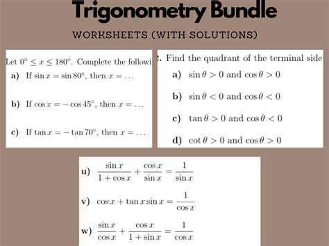 Trigonometry Bundle Teaching Resources