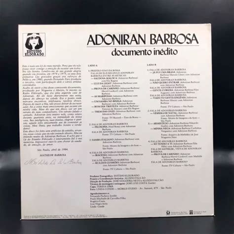 Adoniran Barbosa Documento Inédito Sonic Discos