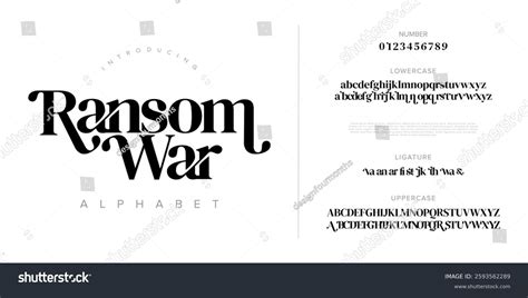 Elegant Font Uppercase Lowercase Number Classic Stock Vector Royalty Free 2593562289