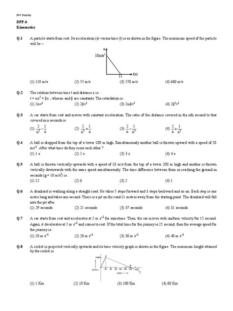 Kinematics 1d Pdf Acceleration Velocity