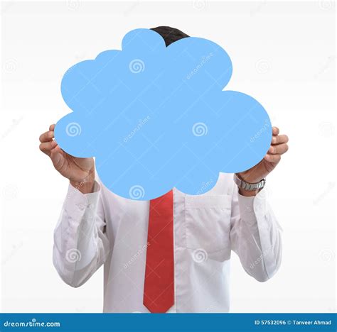 A Man With Speech Bubble On Face Stock Photo Image Of Hand Message