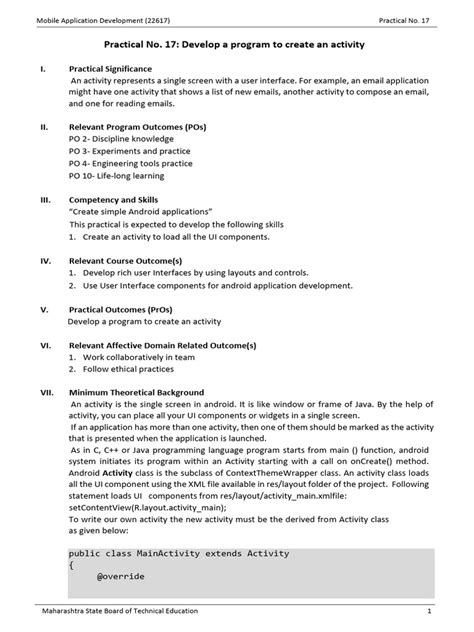 Practical No 17 Download Free Pdf Mobile App Android Operating