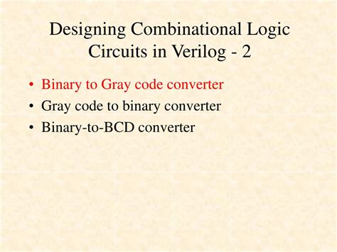 ppt designing combinational logic circuits in verilog 2 powerpoint presentation id 676436
