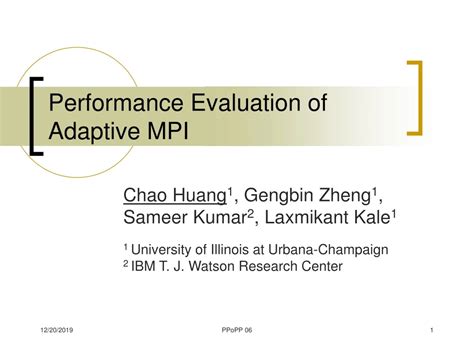 Ppt Performance Evaluation Of Adaptive Mpi Powerpoint Presentation