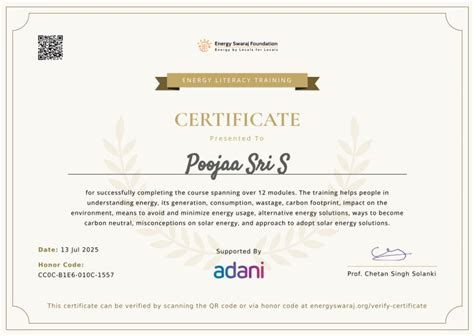 🌱 Certified In Energy And Climate Literacy Poojaa Sri Sivakumar