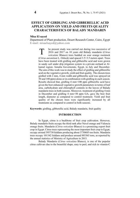 Pdf Effect Of Girdling And Gibberellic Acid Application On Dokumen Tips