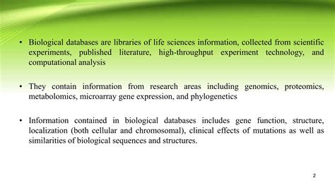 Biological Databases Ppt