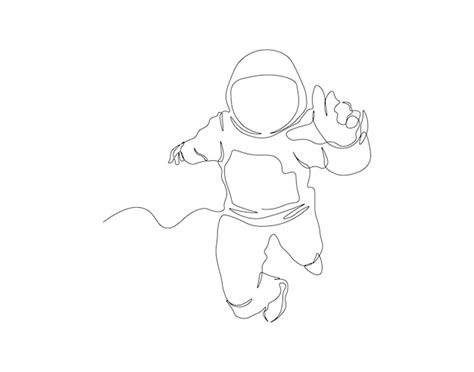 Premium Vector Continuous One Line Drawing Of Astronaut One Line Of Spaceman Concept Astronaut