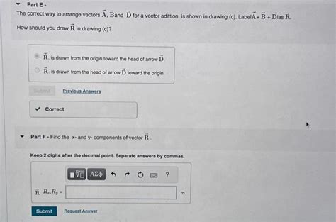 Solved Vector Addition Graphical Method Drawing And Chegg