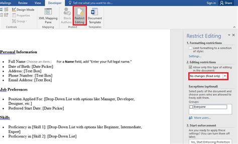 how to create a fillable form in word geeksforgeeks