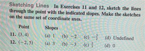 Solved Sketching Lines In Exercises And Sketch The Chegg