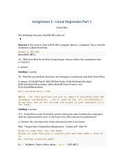 Assignment Linear Regression Part V Docx Assignment Linear Regression Part