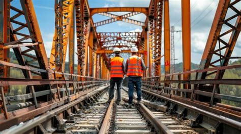 Premium Photo Engineers Inspecting The Construction Of A New Bridge