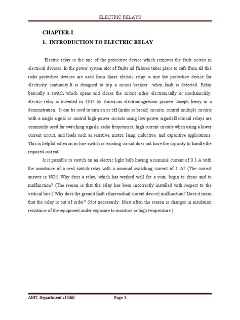 electricity relay pdf relay switch