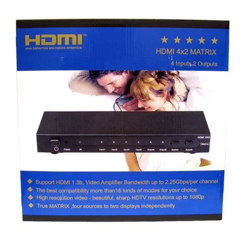 Cables Direct Ltd 4 To 2 HDMI Matrix