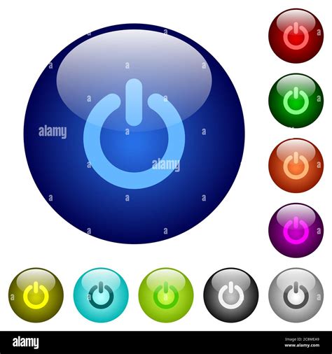 set of color power off glass web buttons arranged layer structure stock vector image and art alamy