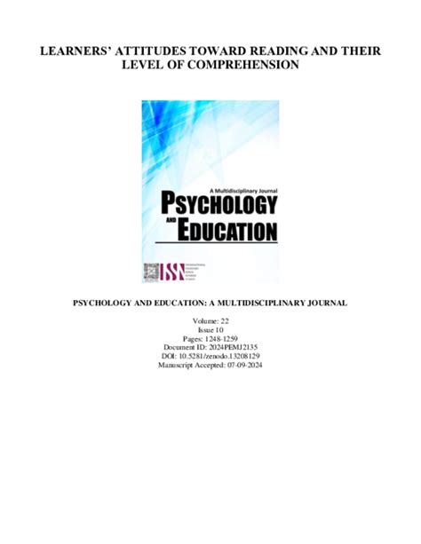 Pdf Learners Attitudes Toward Reading And Their Level Of Comprehension