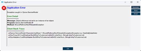 Object Reference Not Set To Instance Of An Object Non Customized Form