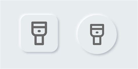 Flashlight Line Icon In Neomorphic Design Style Torch Signs