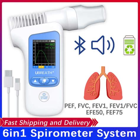 6in1 Spirometer Handheld Digital Lung Function Breathing Pulmonary