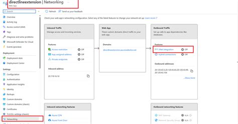 Private Endpoint And Direct Line App Service Extension Configuration With