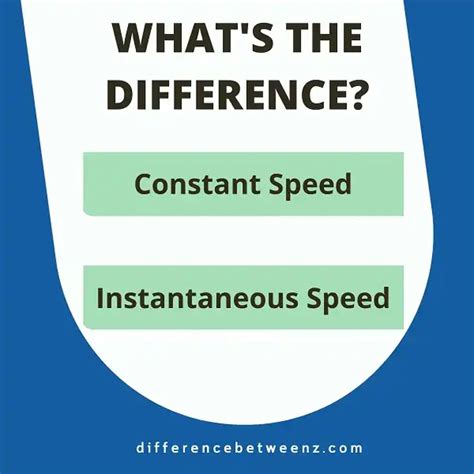 Difference Between Constant And Instantaneous Speed Difference Betweenz
