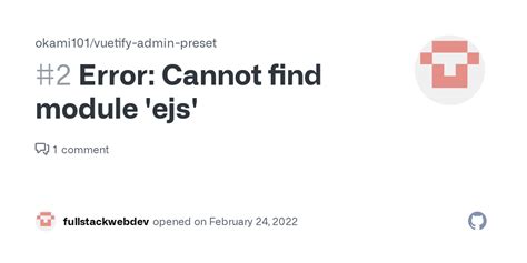 error cannot find module ejs · issue 2 · okami101 vuetify admin
