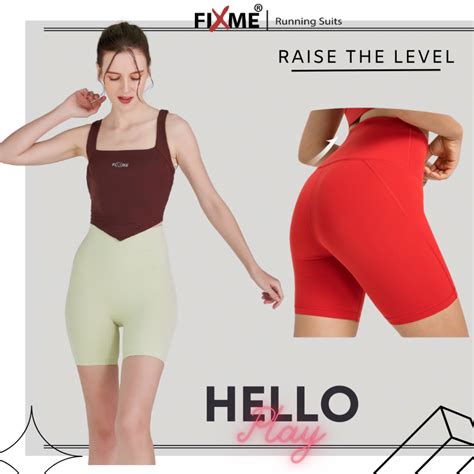 กางเกงขาสั้นเอวสูงยืดหยุ่นพิเศษ รุ่น Play แห้งไว สบายผิว กระชับกล้ามเนื้อ Fixmesport Shopee