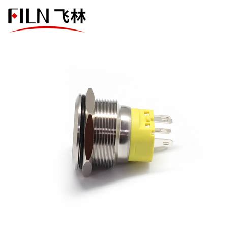 25MM 5PIN Stainless Steel Metal Push Button Switch With LED Indicator IP67 Biz Lian Business