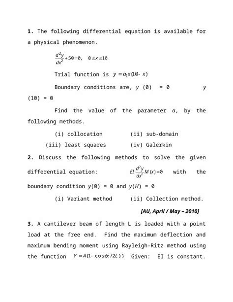 Doc Me2353 Finite Element Analysis 16 Marks Dokumentips