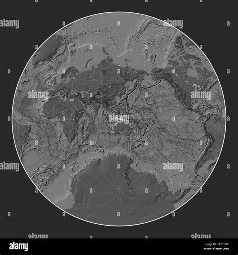 Banda Sea Tectonic Plate On The Bilevel Elevation Map In The Lagrange Oblique Projection