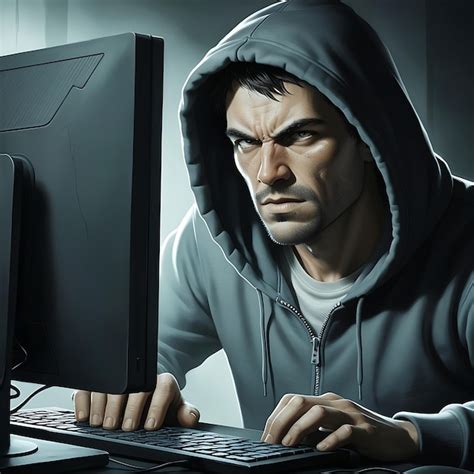 A Hacker Is Hacking Internet And Wearing A Hoodie Premium Ai Generated Image