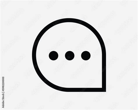Chat Line Icon Black White Message Speech Conversation Communicate