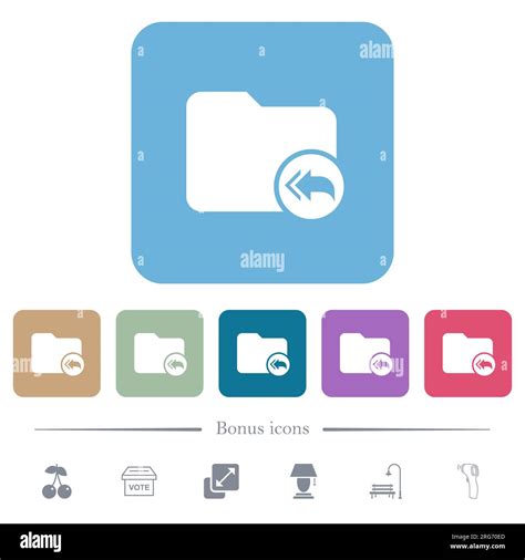 Root Directory White Flat Icons On Color Rounded Square Backgrounds 6 Bonus Icons Included