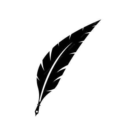 Premium Vector Feather Quill Design Icon And Logo Illustration