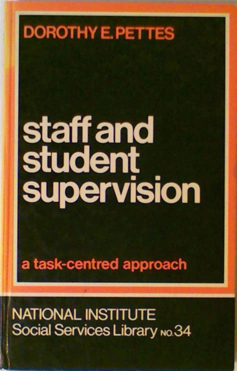 Staff And Student Supervision A Task Centred Approach Buy Online At