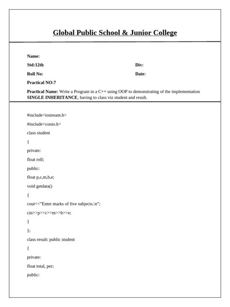 Single Inheritance Pdf