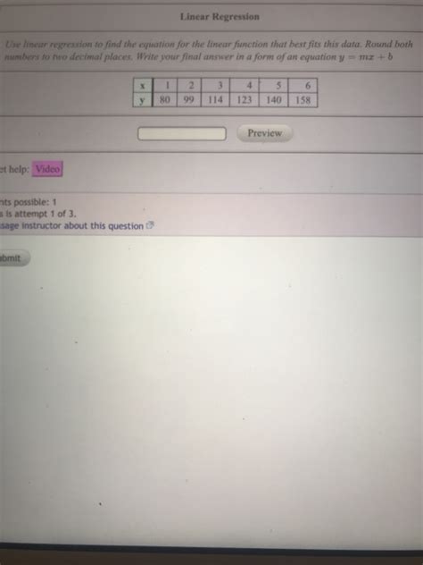 Solved Linear Regression Use Linear Regression To Find The Chegg