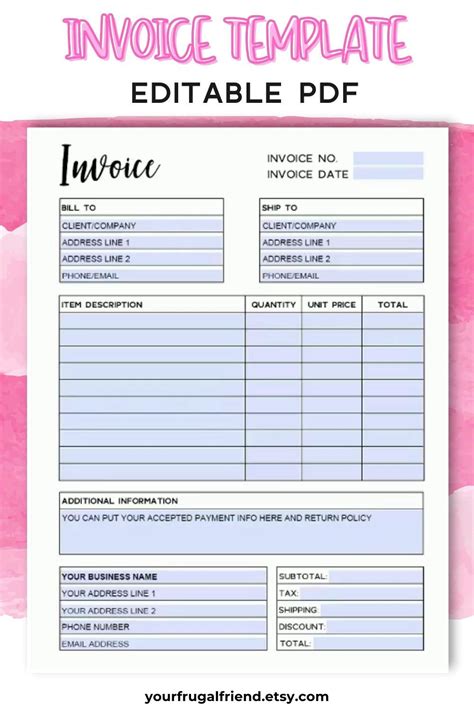 Invoice Template Artofit