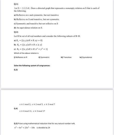 solved q 1 let s {1 2 3 4} draw a directed graph that