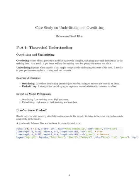 Case Study Underfitting Overfitting Pdf Estimation Theory Learning