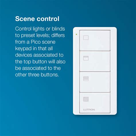 Lutron Pico Wireless 4 Button Scene Blinds Control White Mr Resistor Lighting