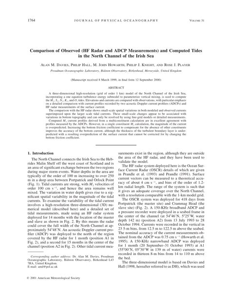 Pdf Comparison Of Observed Hf Radar And Adcp Measurements And