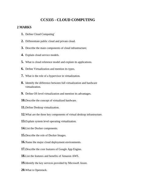 Cc Ques Bank Jesi Pdf Virtualization Cloud Computing
