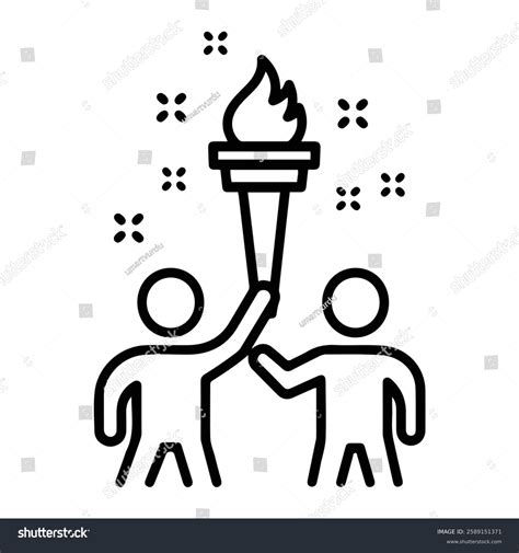 Passing Torch Icon Business Leadership Transition Stock Vector Royalty