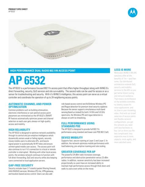 Motorola Solutions Ap 6521 Access Point Installation Guide Wi Ng 5 …